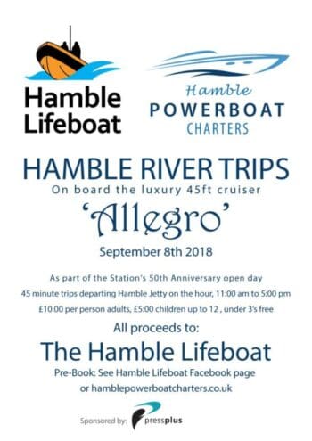 Hamble Lifeboat Fund Raiser – HAMBLE POWERBOAT CHARTERS